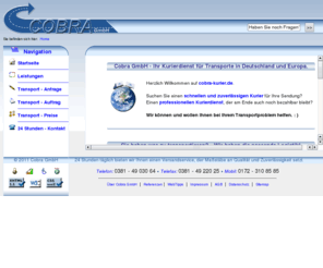 Cobra-kurier.de: Cobra GmbH - Ihr Kurierdienst für Transporte aller Art in Deutschland und Europa.