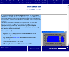 Trafficmonitor.de: TrafficMonitor, Aufzeichnung/Messung der Traffic/Datenmenge für DFÜ-Netzwerk ...