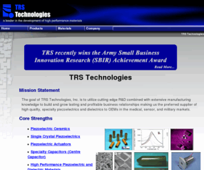 Trsceramics.com: TRS Technologies, Inc. - leading manufacturer of specialty piezoelectrics and ...