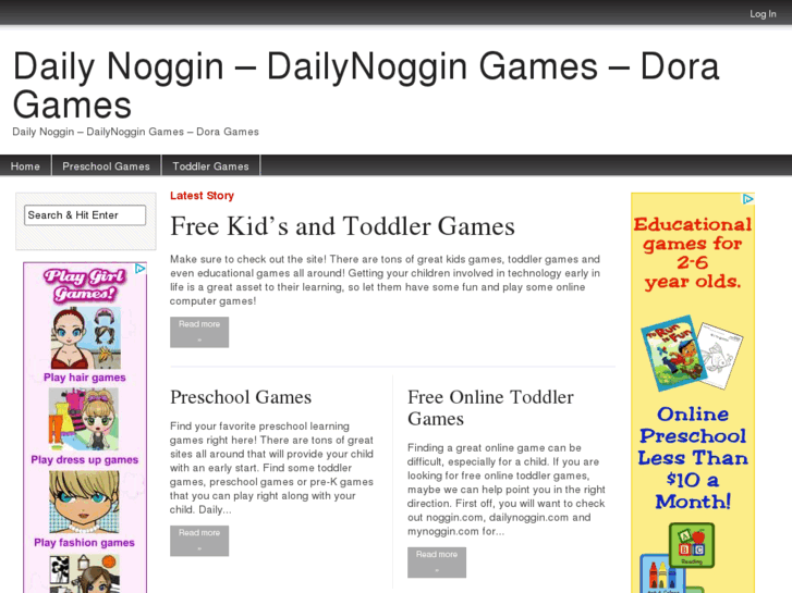 Daily-Noggin.com: Daily Noggin - DailyNoggin Games - Dora Games
