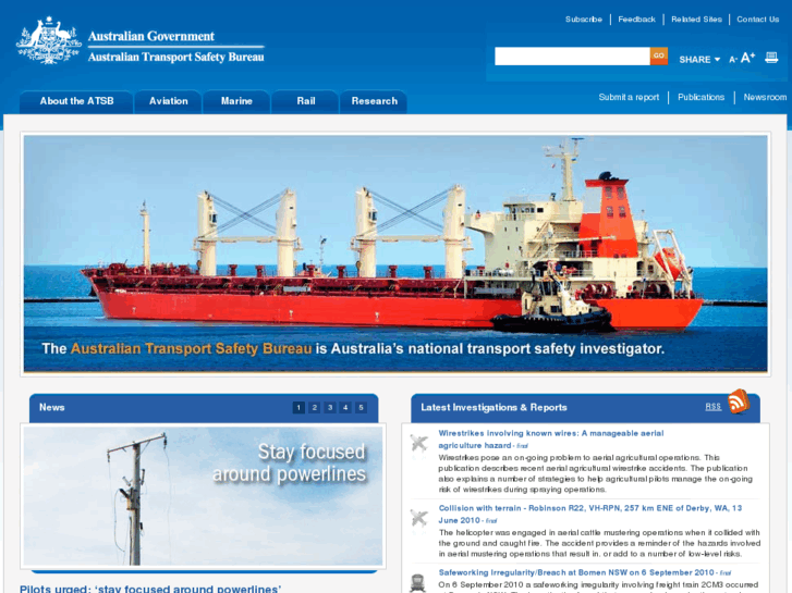 Atsb.gov.au: Australian Transport Safety Bureau Homepage