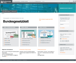 Bgbl.de: Bundesanzeiger Verlag | Bundesgesetzblatt online