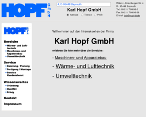 Hopf-bt.de: Hopf GmbH - Bayreuth - Wrme- und Lufttechnik, Maschinen ...