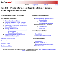 Internic.net: InterNIC | The Internet's Network Information Center