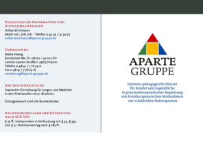 Aparte-gruppe.de: Aparte Gruppe - Intensiv-pädagogische Häuser für ...